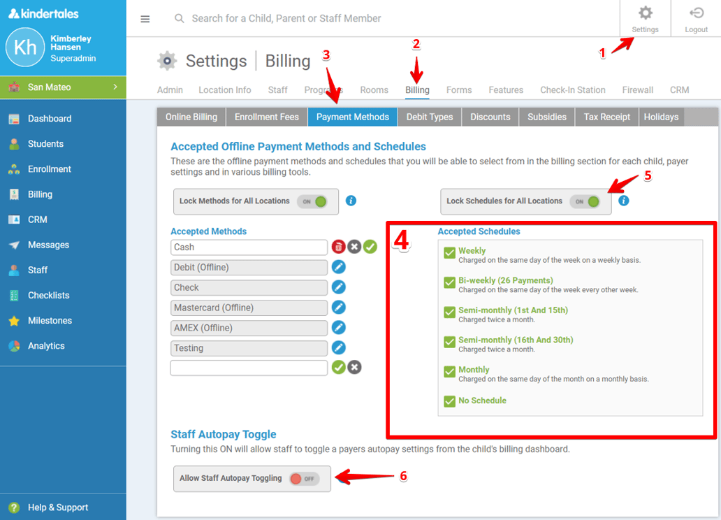 Configuring Accepted Payment Schedules